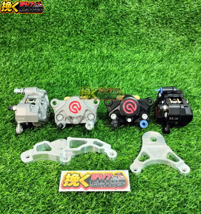 CALIPER SET 2POT FOR RAIDER 150 CARB / FI FRONT AND REAR WITH BRACKET ...