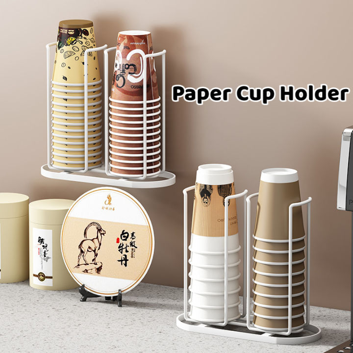 Paper Cup Holder Desktop Disposable Cups Organizer Wall Mountable ...