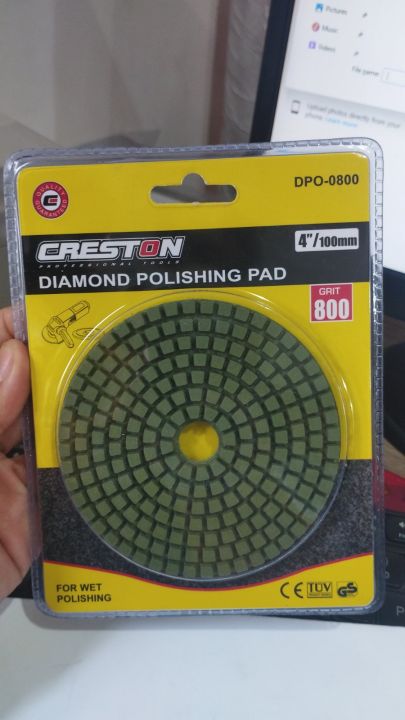 Creston Diamond Polishing Pad 4" Grit 50 - 1500 (For Wet Polishing ...