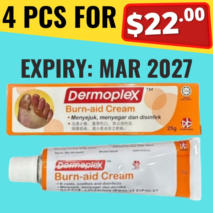 Dermoplex Burn Aid Cream 25g Antiseptic Cream for Burn Minor Cut Wound ...