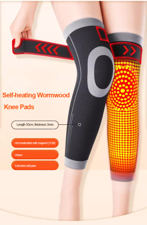 New Arrivals 3d Knitted Knee Pad Wormwood Heated Elastic Nylon