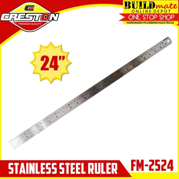CRESTON Stainless Steel Ruler 24 FM-2524 •BUILDMATE• | Lazada PH