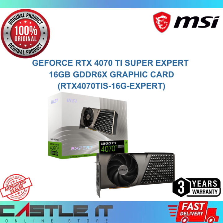 MSI RTX 4070 TI SUPER EXPERT 16GB GDDR6X NVIDIA GeForce Graphic Card ...