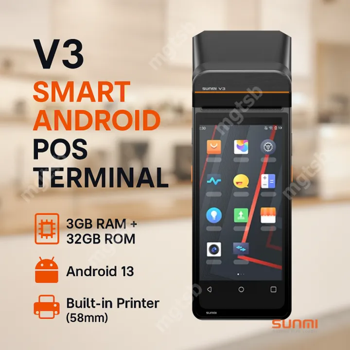 Sunmi V3 V2s Handheld Receipt Printer Cashier POS System Mesin Resit ...