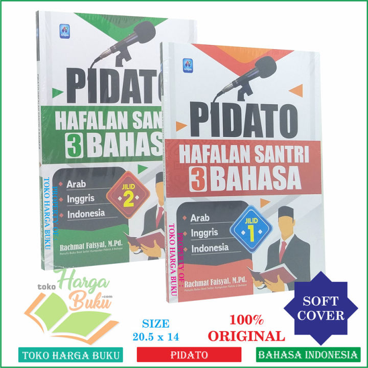 Paket 2 Buku Pidato Hafalan Santri 3 Bahasa Jilid 1 & 2 Arab Inggris ...