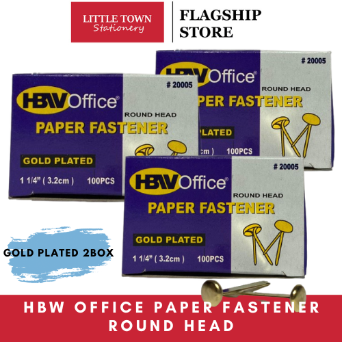 HBW Office Paper Fastener Round Head Gold Plated | Lazada PH