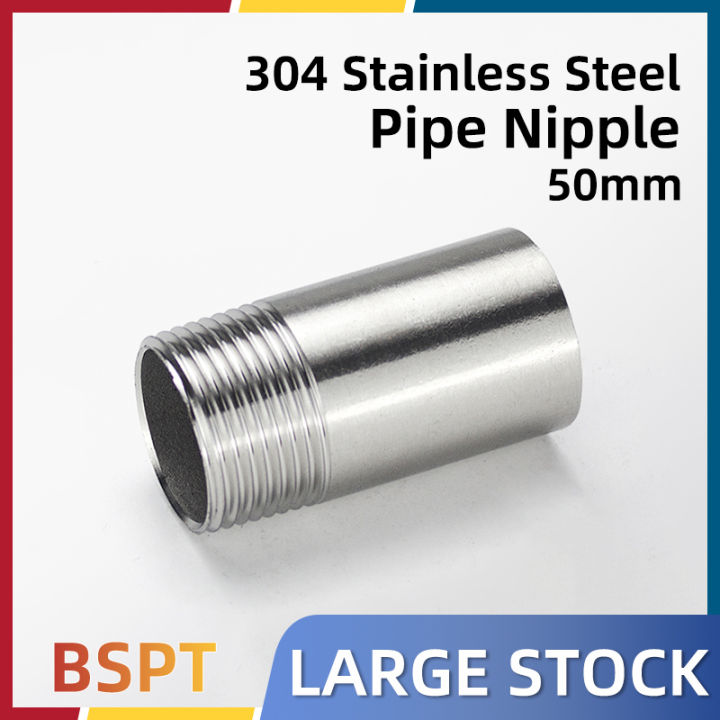 BSPT 304 Stainless Steel Pipe Fitting Male Female Threaded 1/4 x 50mm-2 ...