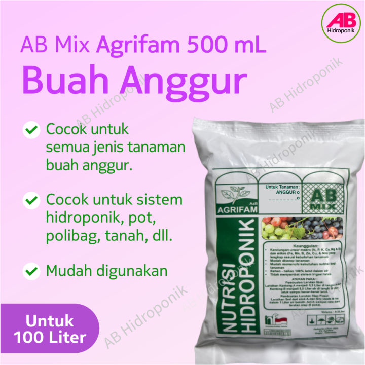 AB Mix Nutrisi Hidroponik Buah Anggur 500 ml | Lazada Indonesia