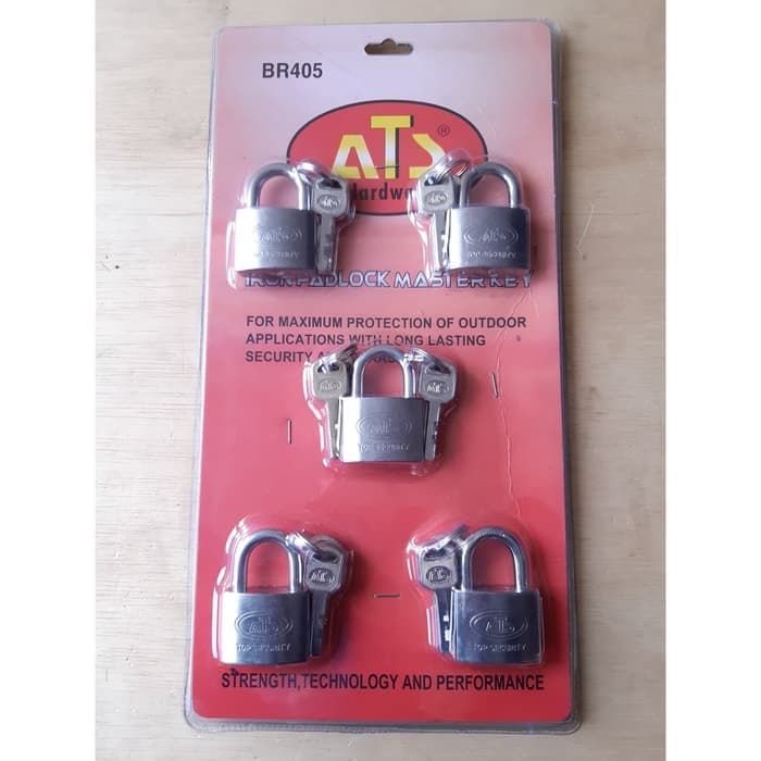 Aneka GEMBOK MASTER KEY ATS 40MM LEHER PENDEK ISI 5 (BR405) | Lazada ...