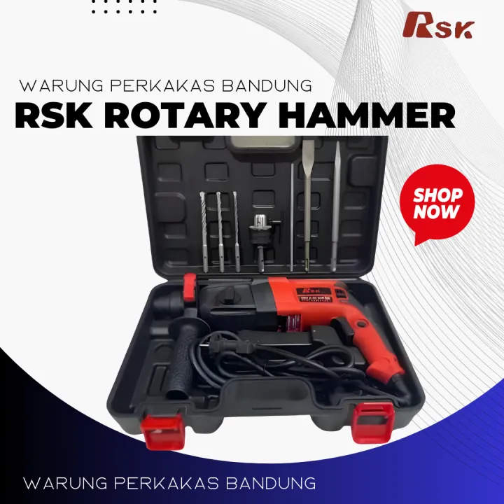 DRE Rotary Hammer Bobok Beton Bisa 3 Fungsi - FULLSET BOX merk MONAKE ...