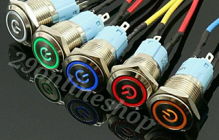 Push Button Self Locking 16Mm Tombol Switch On Led Logo Power Saklar ...
