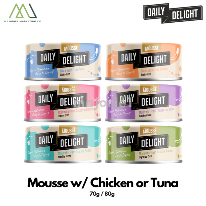 Daily Delight Mousse With Tuna / Chicken Wet Cat Food 70g / 80g (Grain ...