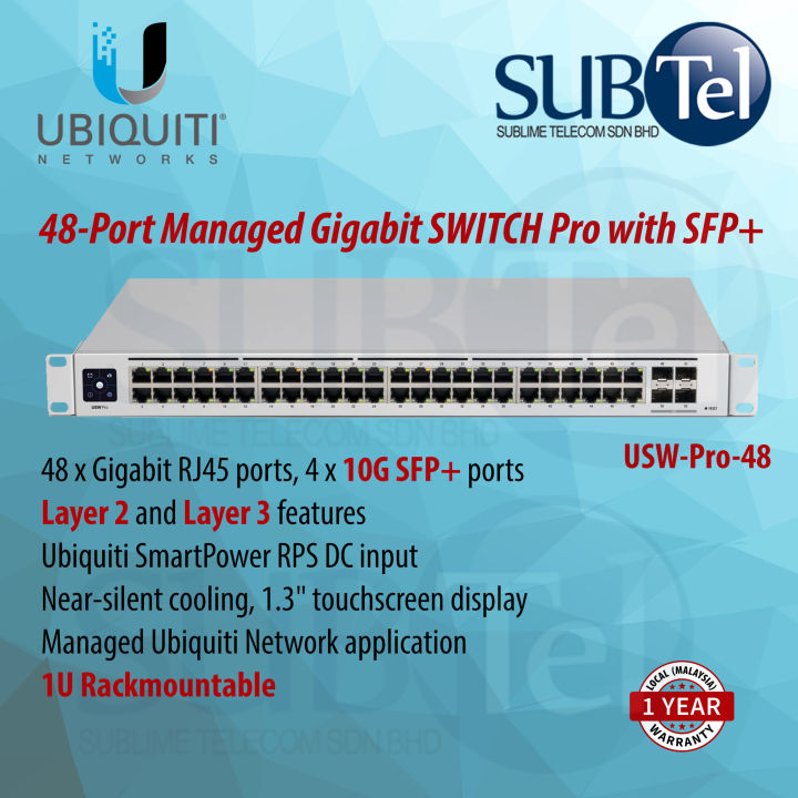 Ubiquiti USW-Pro-48 10G USW Switch Pro 10 Gigabit GEN2 48 ports RJ45 ...