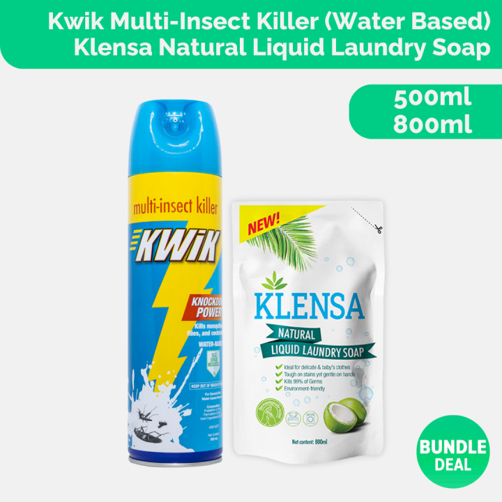 KWIK Multi Insect Killer (Water-based) - 500 ml with Klensa Natural ...