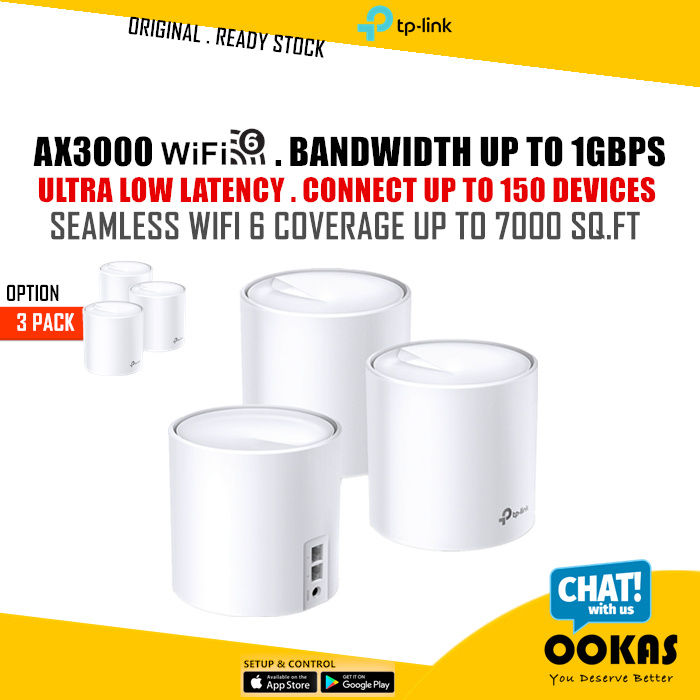 TP-Link Deco X60 AX3000 WiFi 6 Mesh WiFi Router Whole Home Wireless AX ...