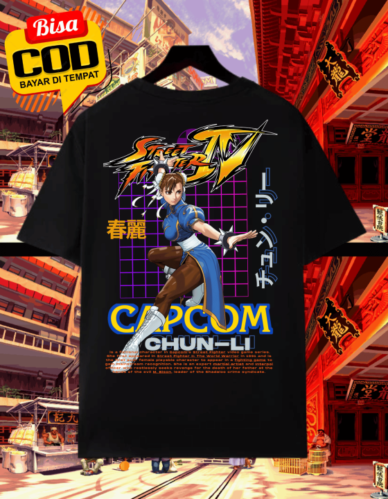 SultanKaos Baju Distro Combed 30s Gambar Chunlie T-shirt Distro Unisex ...