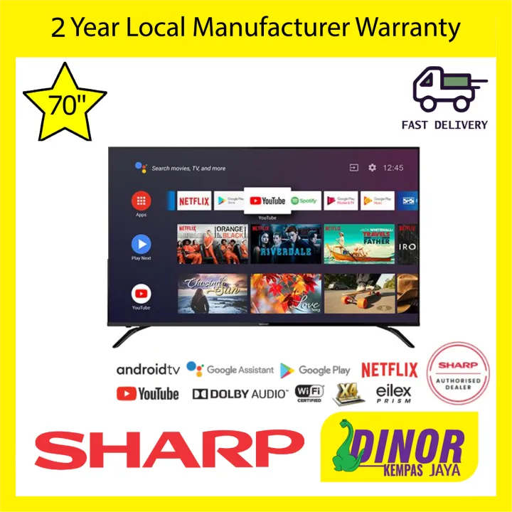 SHARP 4K UHD SMART ANDROID TV 4TC70AL1X 70" LED TV | Lazada
