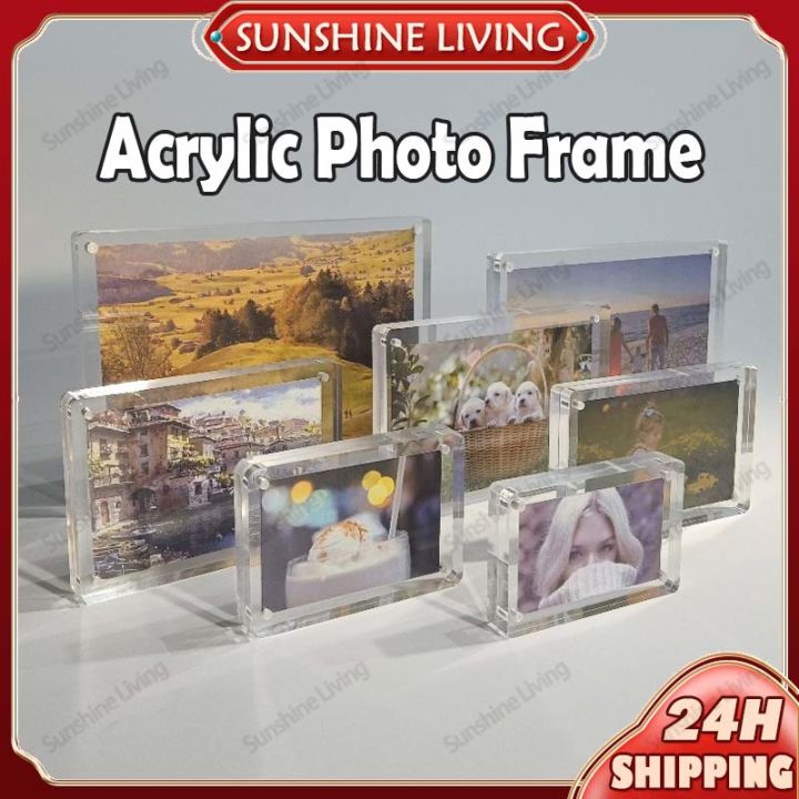 Clear Acrylic Photo Frame Photo Frames Magnetic Picture Photo Holder ...