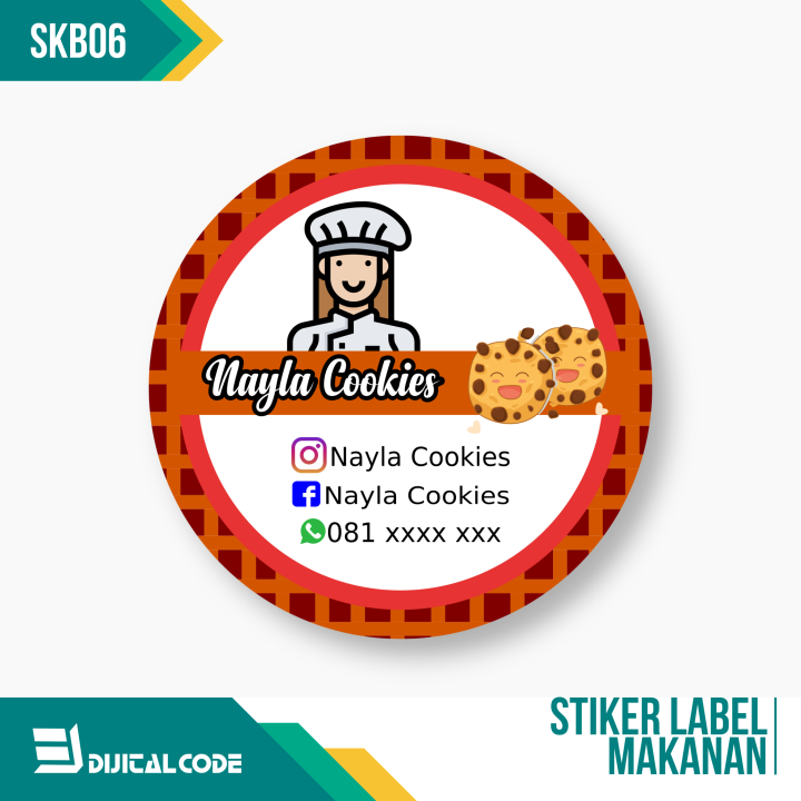 SKB06 Stiker Label Bulat Untuk Kemasan Kue Toples Bungkus Plastik ...