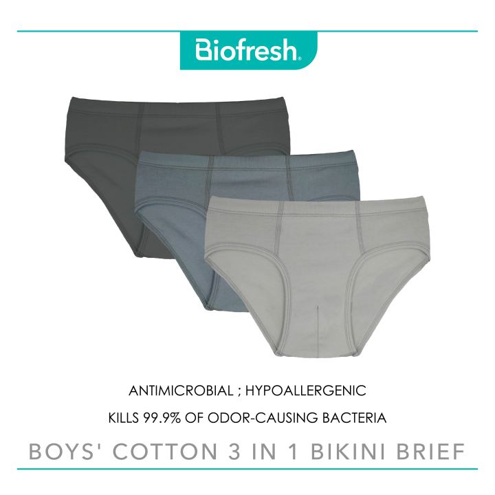 Biofresh Boys' Antimicrobial Cotton Bikini Brief 3 pieces in a pack ...