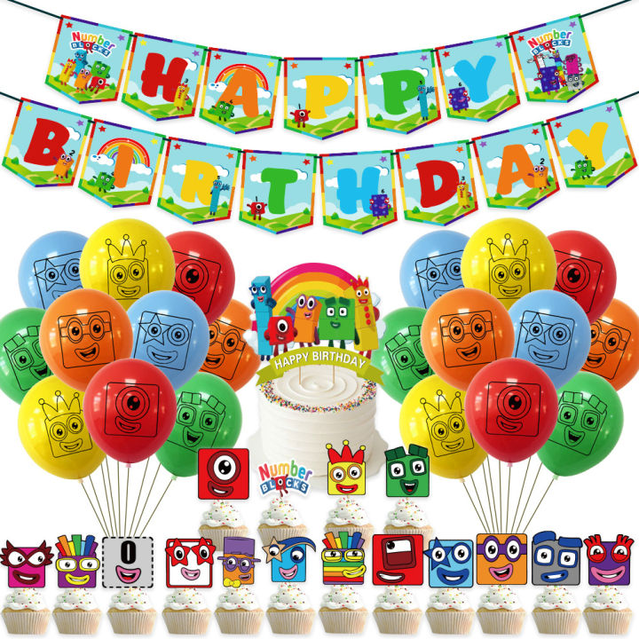 New Style Ready Stock Numberblocks Happy Birthday Party Decorations ...