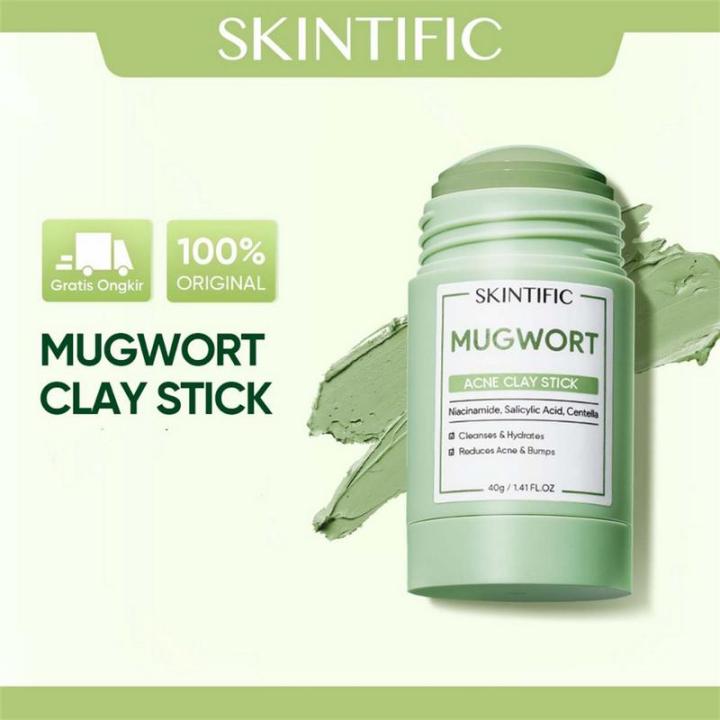 ส่งฟรี 100% แท้ [COD][จ่ายเงินสด] SKINTIFIC Mugwort Mask CLAY STICK 40ก ...