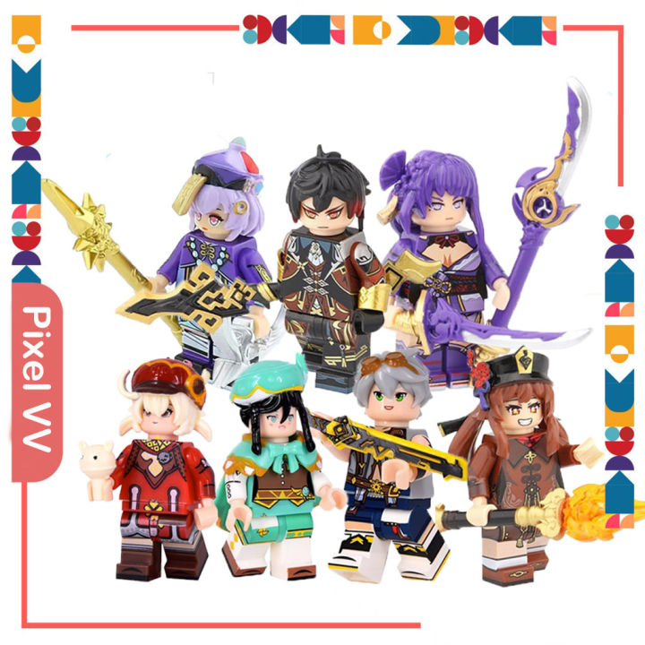 Genshin Impactes Building Block Toy Zhongli HuTao Mini Action Figures ...