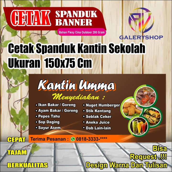 cetak spanduk banner jualan kantin sekolah, jajanan, dll. | Lazada ...