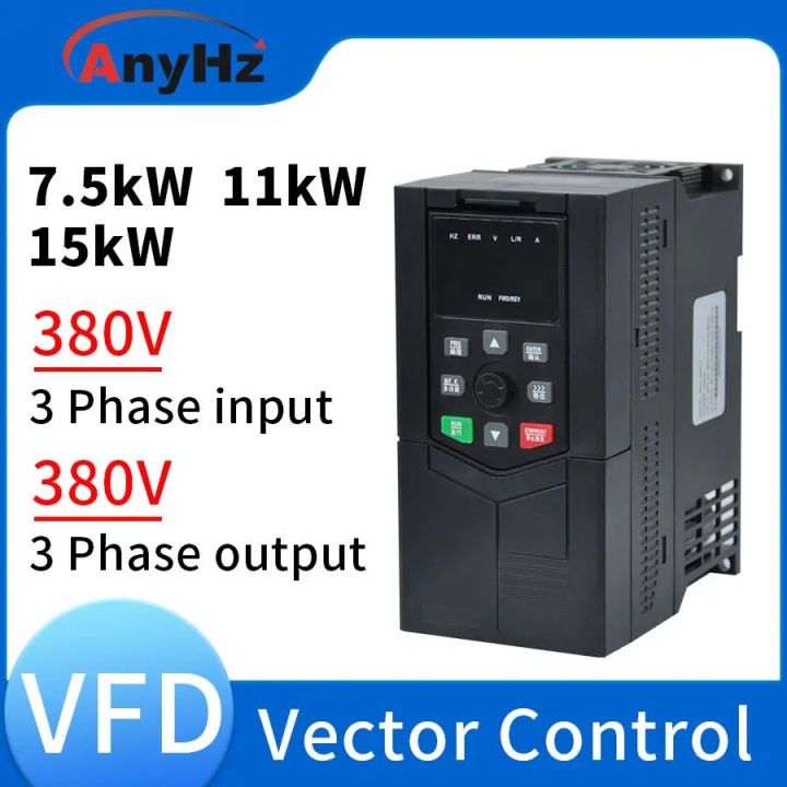 VFD Variable Frequency Converter Inverter 3-Phase Input 380V 7.5KW/11KW/15KW 10HP/15HP AC Drive ...