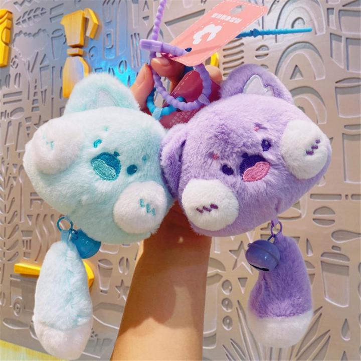 Cute Cat Keychain With Bell Girls Pinch Sound Bag Pendant Ornament ...