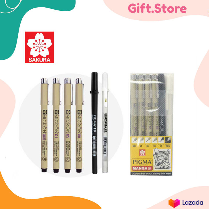 ปากกาตัดเส้นพิกม่า ซากุระ (SAKURA Pigma Pen) แบบหัวเข็ม เซ็ต 6 แท่ง | Lazada.co.th
