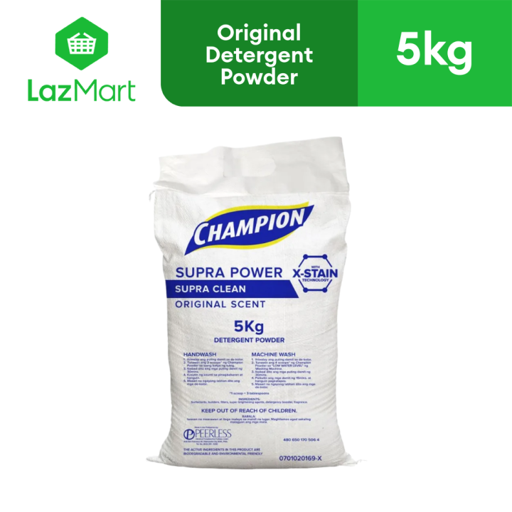 Champion Detergent Powder Supra Clean 5kg | Lazada PH