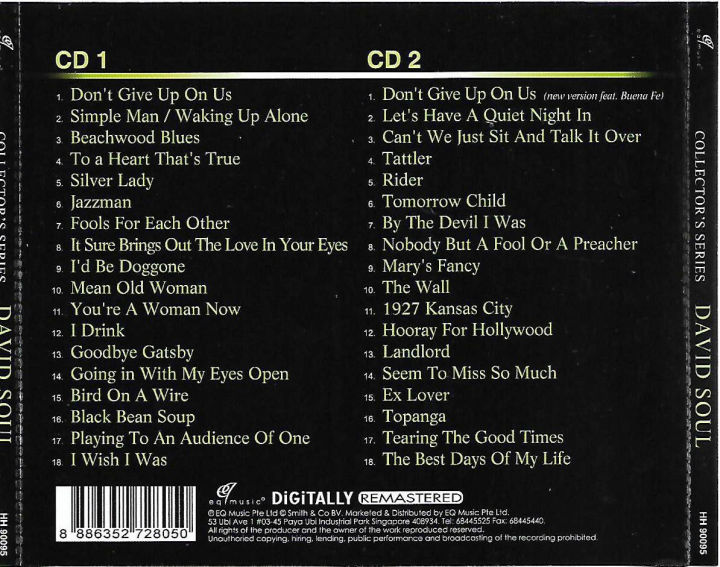 David Soul Collector's Series The Very Best of 2CD Digitally Remastered ...