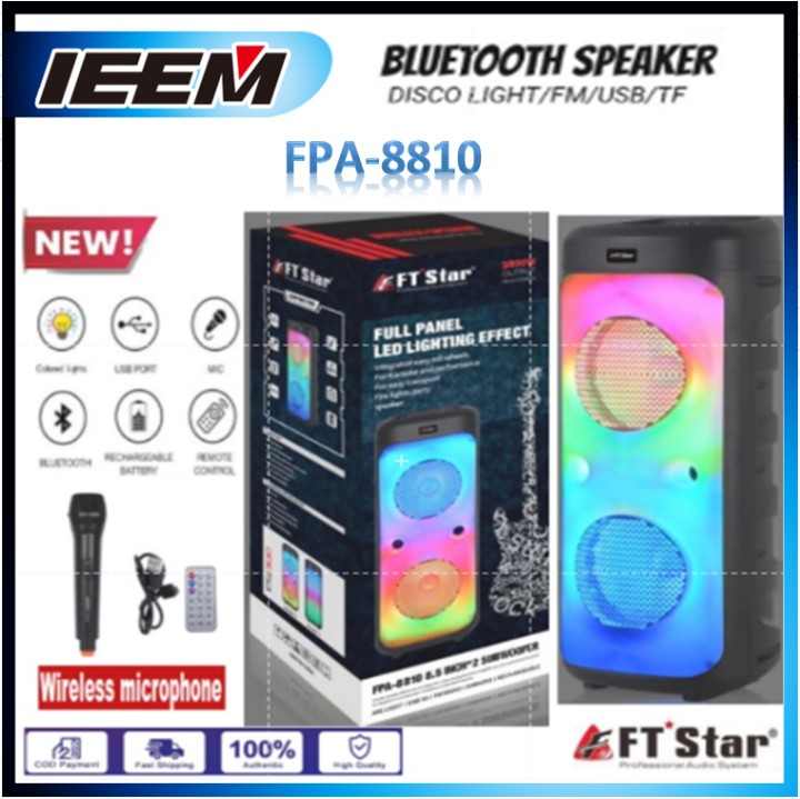 FT STAR FPA-8810 8.5inch X2 Big Karaoke Trolley Party Bluetooth Tws ...