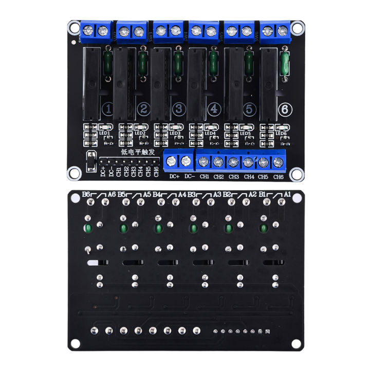 5V 2A 6 Channel Solid State Relay Module High Level Trigger DC-AC High ...