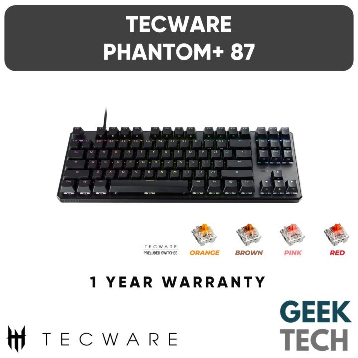 TECWARE Phantom+ 87/Phantom TKL RGB Mechanical Keyboard - Hot-swappable ...