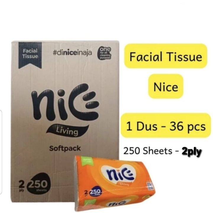 Tissue Facial NICE 250's 2ply | 1 Dus = 36 pack | Lazada Indonesia