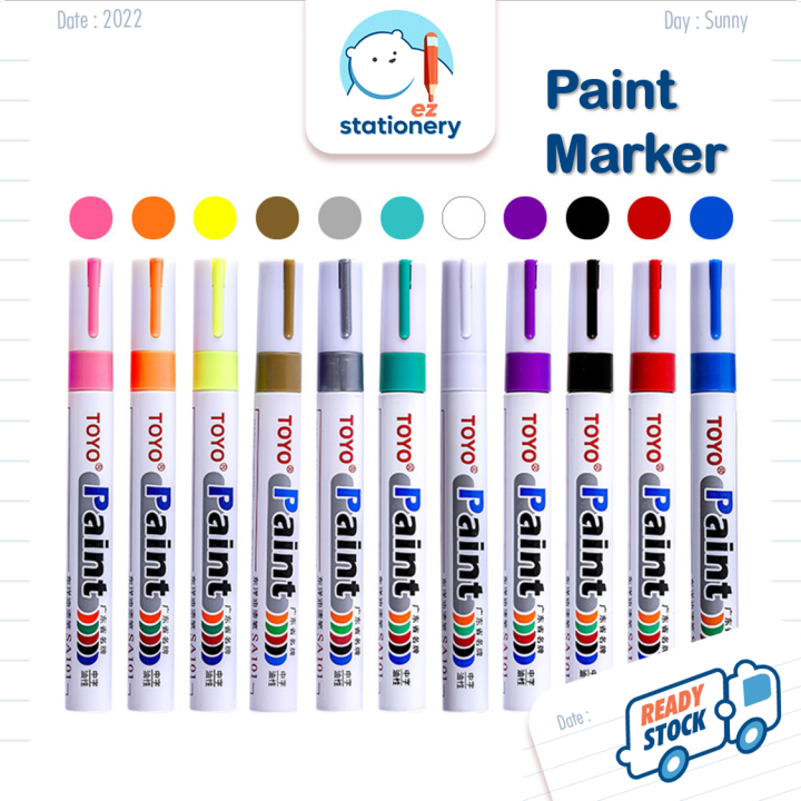 🇲🇾 Ready Stock TOYO Waterproof Paint Marker Pen Multipurpose Permanent ...