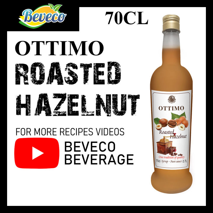 OTTIMO Roasted Hazelnut Flavoured Syrup 70CL For Coffee / Latte / Cafe ...