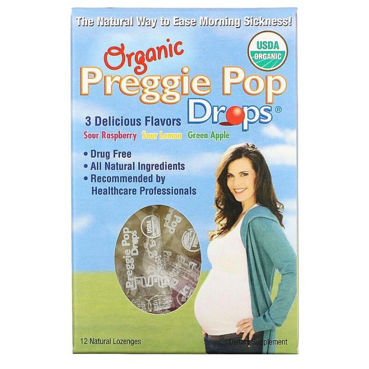 Three Lollies Organic Preggie Pop Drops for Morning Sickness in Sour ...