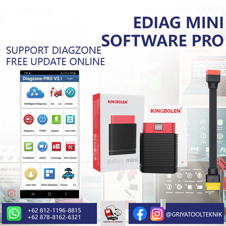 Scanner Mobil EDIAG MINI Software PRO Universal + Extension 16 pin ...