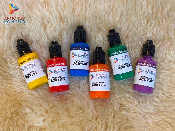 Basic Color Set Waterbased Acrylics Set of 6 Hobby Paints | Lazada PH