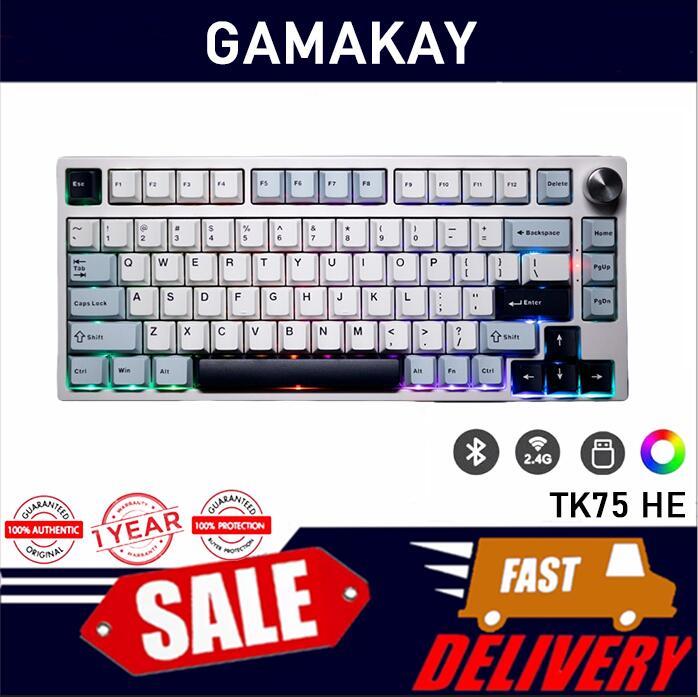 Gamakay TK75 HE 75% Hall effect GASKET three mode magnetic switch game ...