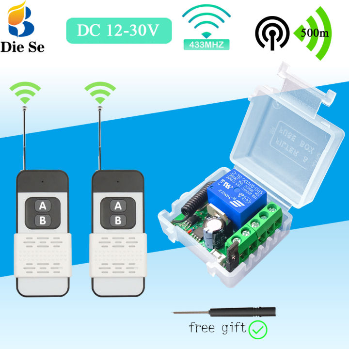 Diese RF 433MHz DC 12V 24V 30V 1Ch 10A Receiver Relay Mini Module ...