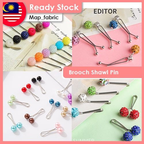 Muslim U Shape Tudung Klip Brooch Hijab Bebola Pin Kerongsang Brooch ...