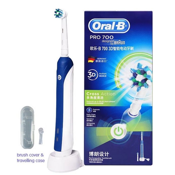 OralB Pro700 Electric Toothbrush Two brush heads with Sonic Rotating ...