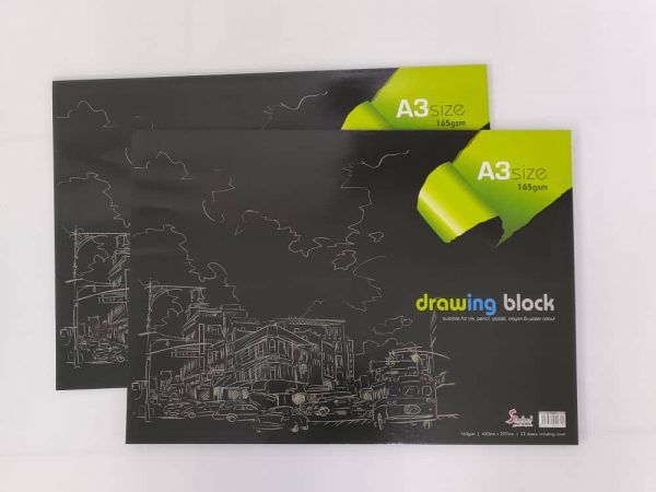 Uni A3 165gsm Drawing Block Sketch Paper S1653 Stationery Art Kertas ...