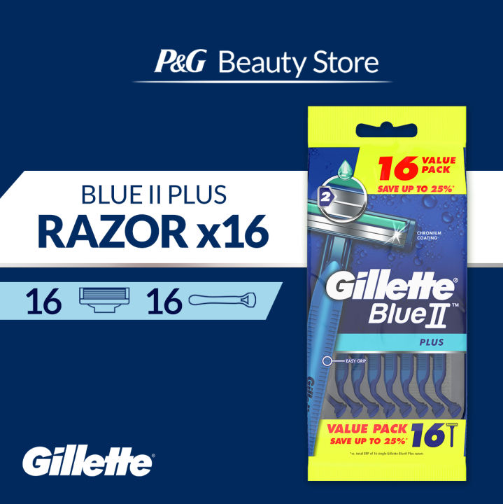 Gillette Disposable Razor Blue 2 Plus 16s Pack | Lazada PH