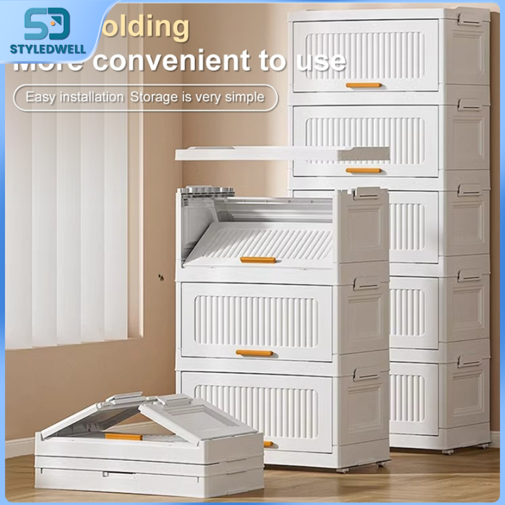 Foldable Storage Cabinet Stackable Storage Plastik Cabinet Storage Box ...