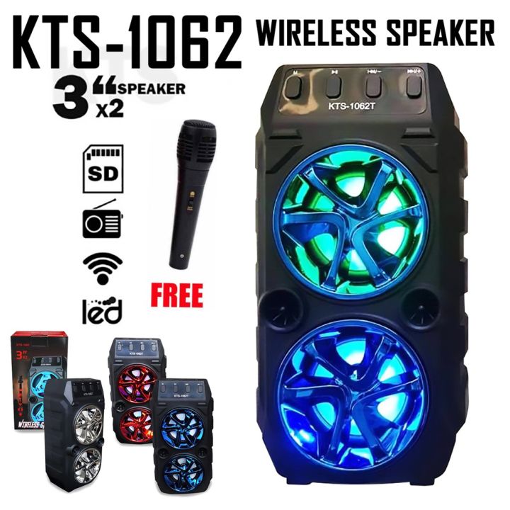 KTS-1062 Karaoke Stereo Dual Portable Karaoke Wireless Bluetooth ...